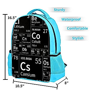 VBFOFBV Backpack for Women Daypack Laptop Backpack Travel Casual Bag, Blackboard Periodic Table of Chemical Elements