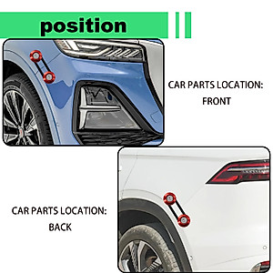 Quick Release Fastener Kit, Bumper Trunk Quick Release Front Rear Bumper Fastener Kit for Front Rear Bumper Trunk Fender Hatch Lids, Universal Car Bumper (Red)