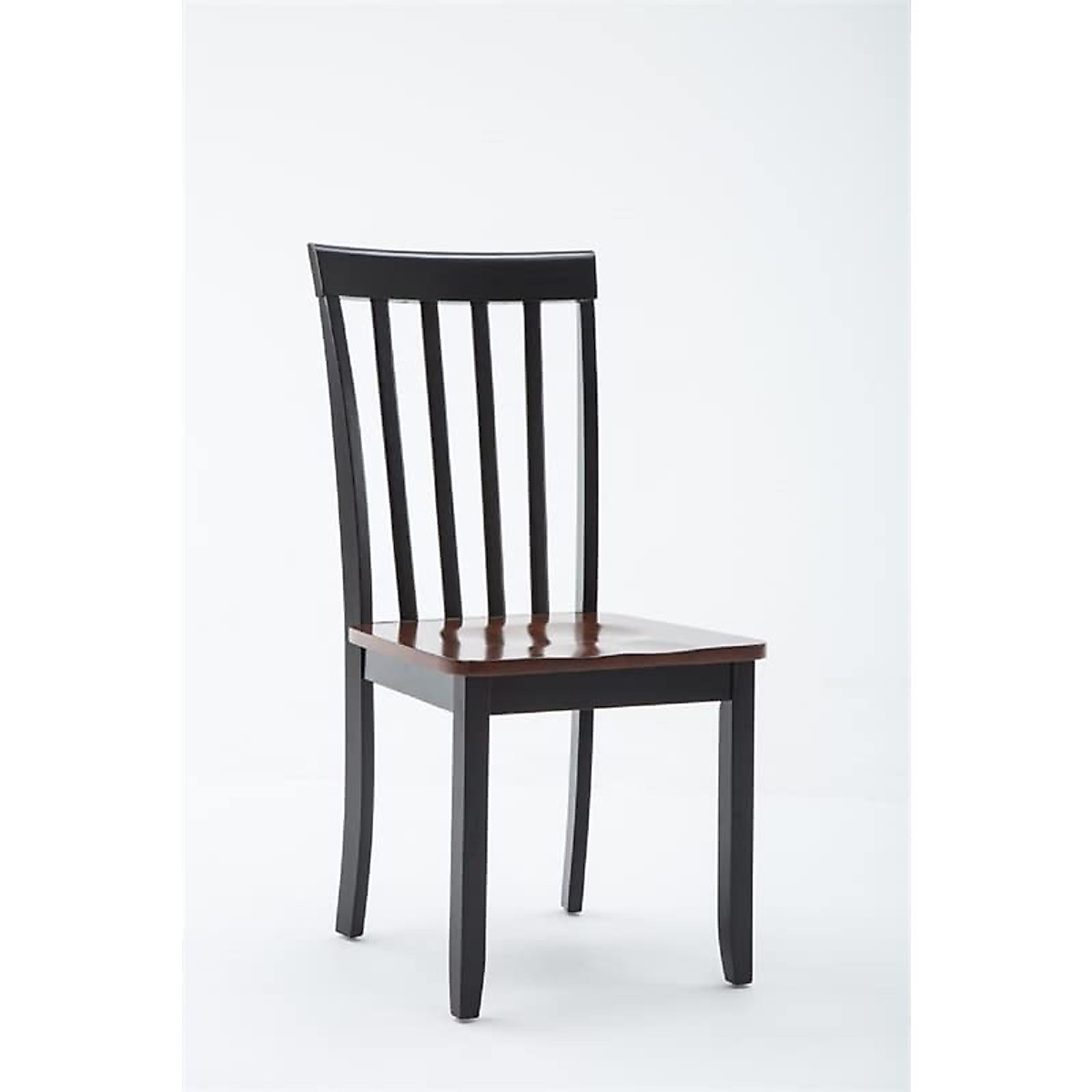 BOWERY HILL 18'' Farmhouse Wood Dining Chair in Black/Cherry (Set of 2)