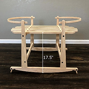 2 in 1 Natural Rocking Stand for 20" W Baskets - with Brakes (Read All Product Details)