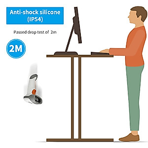 NetumScan Bluetooth 2D Barcode Scanner, 3 in 1 Automatic Wireless QR Barcode Reader USB Image Code Scanner for Store, Warehouse POS, Computer, Tablet, iPad, iPhone, Android