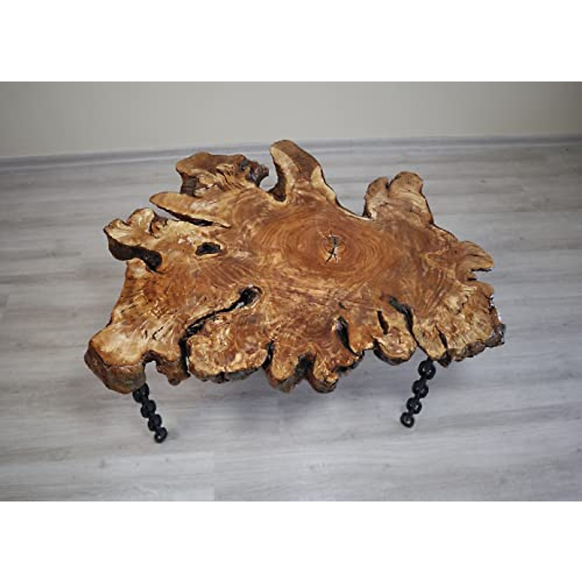 Live Edge Olive Tree Root Amazing Naturally Form Wood Slab, Big Coffee Table 79X 77 cm (Handmade)