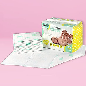 Vesta Baby Disposable Changing Pads - Pack of 65 Soft Absorbent Leak Proof Pee Mats - White Portable Diaper Change Underpads for Bed & Table Protection - 15 x 20" Waterproof Liners