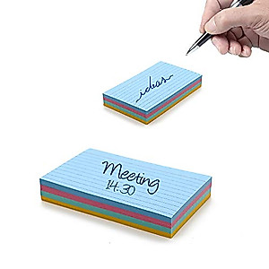 Emraw Ruled Colored Index Card Plain Back 3”x5” – For School, Home & Office (Pack of 200 Count)