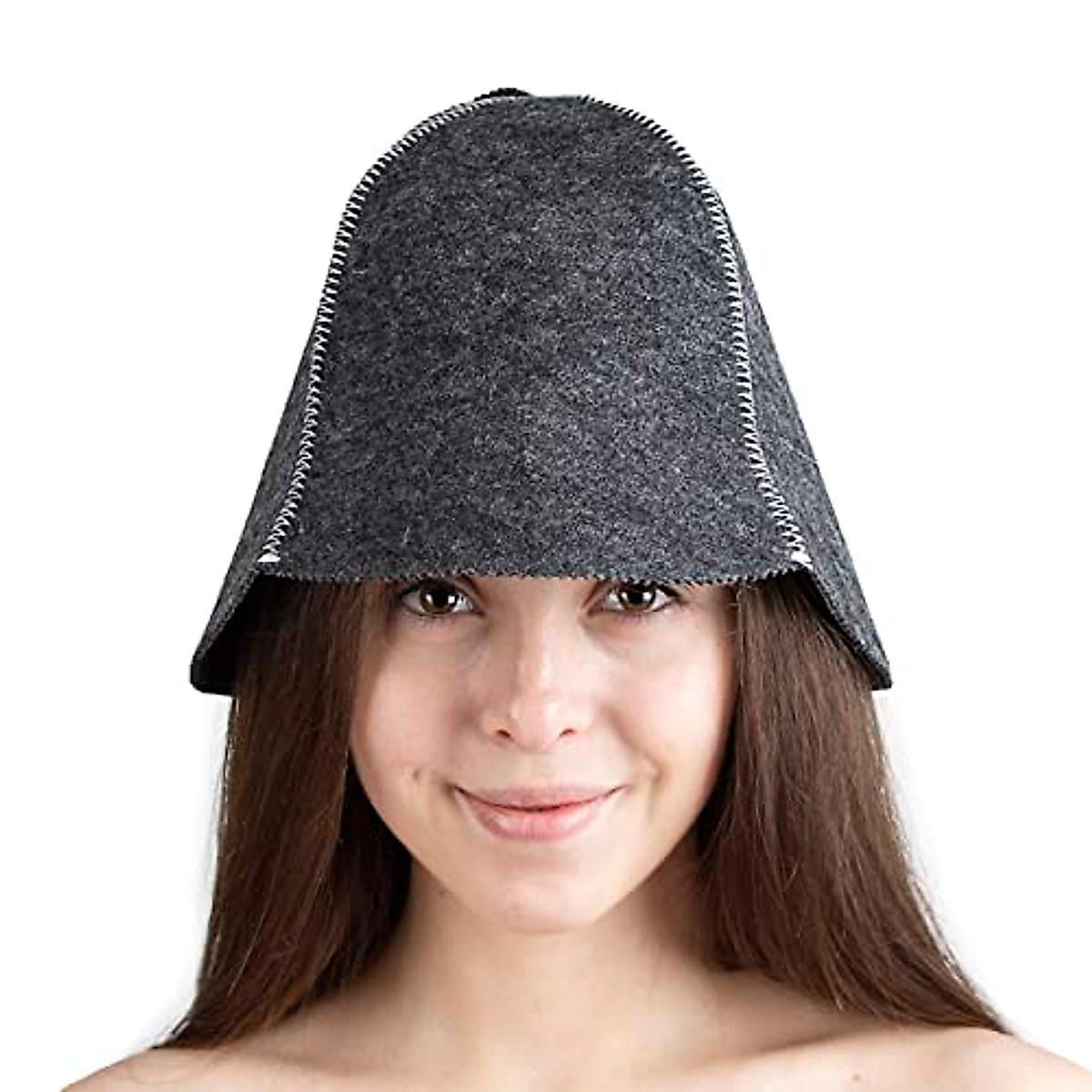 ASKOLD Ukrainian Sauna Hat Gray for Sauna Banya Bath House - Felt Sauna Hat Finnish Ukraine Sauna Hat Russian Banya Hat for Men Sauna Hat for Men