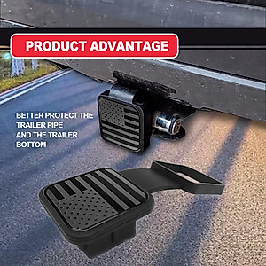 Trailer Hitch Cover, Trailer Hook Dust-Proof Plug, Square Mouth Protection Cover, Tow Hitch Covers Plug Insert Receiver Tube Cover Cap Fit for 2 Inch Hitch Receivers (Black)