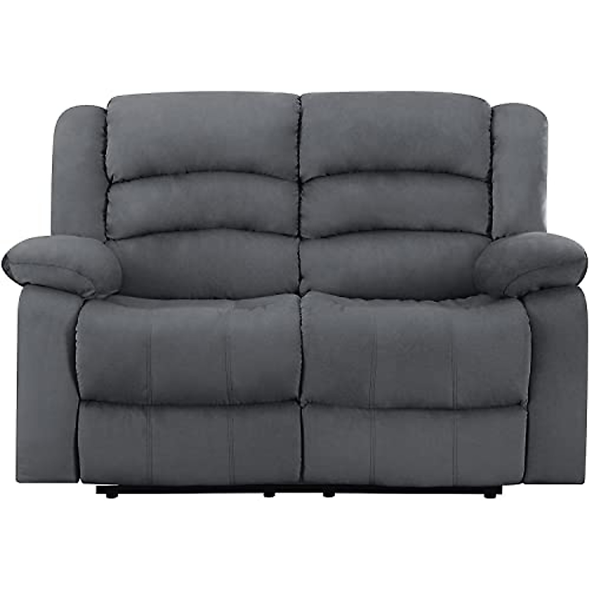 Blackjack Furniture Winthrop Microfiber, Modern Recliner Chair for Living Room and Home Theater, 60" L x 35" W x 40" H, Den Loveseat, Gray