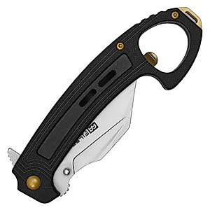 Buckshot Knives 7.5" Overall Spring Assisted Wharncliffe Blade Folding Pocket Knife Nylon Fiber Handle (PML203BK)