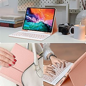 Keyboard Case for New iPad Pro 12.9 inch 2022-6th Generation / 2021-5th / 2020-4th / 2018-3rd Gen, Smart Magic Keyboard - Wireless Detachable - with Pencil Holder -iPad Pro 12.9 Case with Keyboard