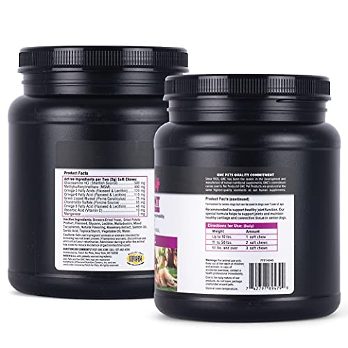 GNC Pets Omega Hip & Joint Dog Supplements for Senior Dogs with Omega Fatty Acids & Flaxseed, 240 ct | Chicken Flavor Soft Chews with Glucosamine, Chondroitin Sulfate, Hip & Joint - Senior