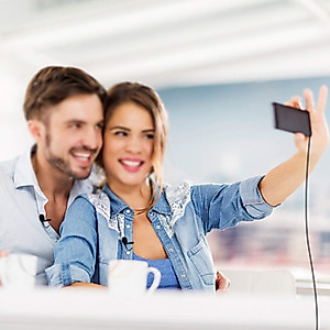 BOYA Dual-Head Lavalier Microphone for Smartphone PC Camera, 157''/4m Lapel Universal Mic with 1/8 Plug Adapter for iPhone X 8 7 Samsung Canon Nikon DSLR Camcorders Audio Recorder Vlog Poscast