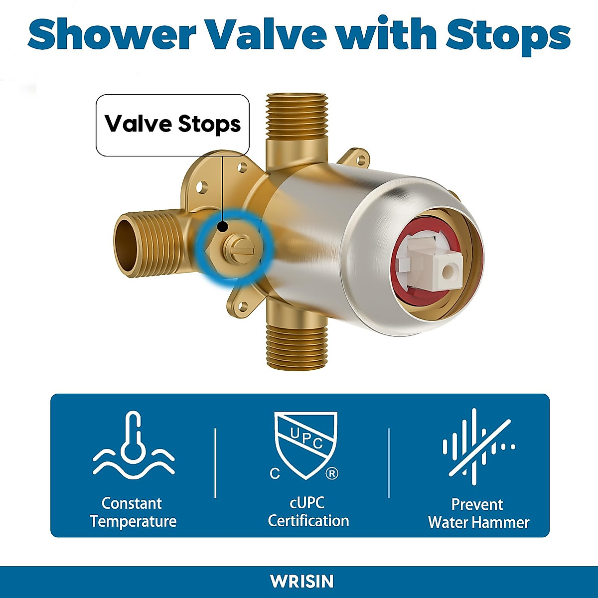 WRISIN Black Shower Faucet Set with Tub Spout (Valve Included), Black Shower Head and Handle Set, Bathtub Faucet Set with 4.7 Inch & 6 Setting Handheld