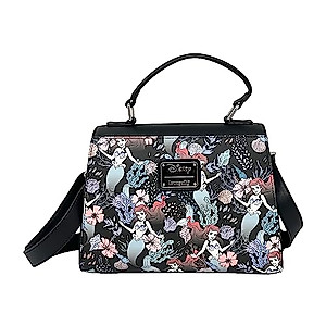 Loungefly Disney The Little Mermaid Ariel Allover Floral Print Crossbody Satchel Handbag Purse