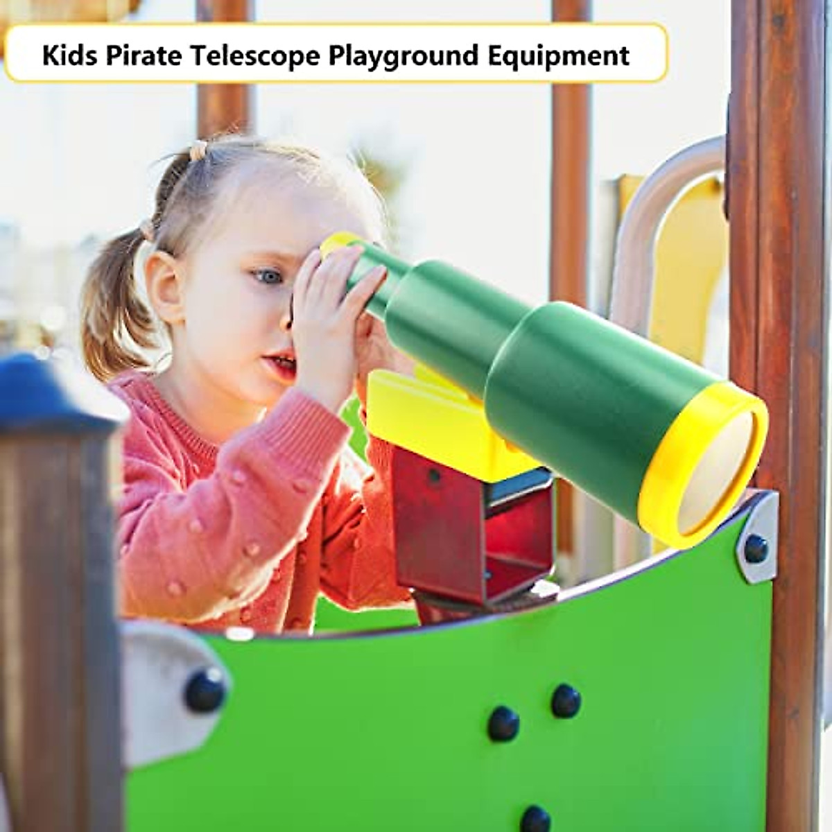 Haconba 2 Pack Swingset Telescope Toy Playground Pirate Telescope Plastic Playset Telescope for Outdoor Playhouse Treehouse Jungle Gym Accessories (Green)