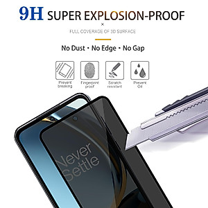 Lokyoo 2 Pack Privacy Screen Protector for Oneplus Nord N30 5G [Anti-Spy Tempered Glass], Ultra HD, Anti-Scratch, Bubble-Free, Easy Install 9H Protective Glass for Nord N30