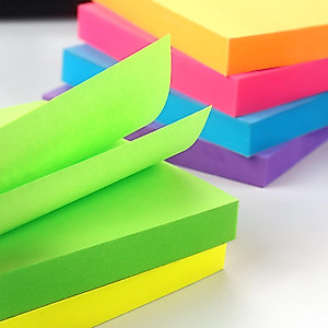 Sticky Notes 3x3 inch Bright Colors Self-Stick Pads 12 Pads/Pack 100 Sheets/Pad Total 1200 Sheets