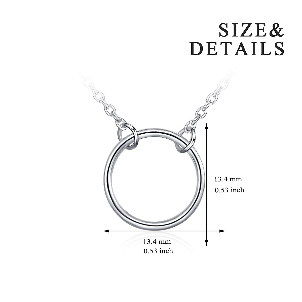 YFN Circle Necklace Sterling Silver Karma Pendant Necklace Open Circle Necklace for Women Jewelry
