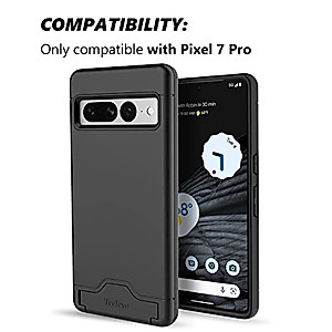 Teelevo Google Pixel 7 Pro Wallet Case - Dual Layer, Card Slot, Kickstand, Black