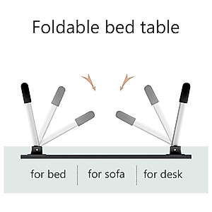 Widousy Laptop Bed Table, Breakfast Tray with Foldable legs, Portable Lap Standing Desk, Notebook Stand Reading Holder for Couch Sofa Floor Kids - Standard Size