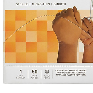 McKesson Perry Latex Surgical Gloves [50 Pairs] Sterile, Disposable, Powder-Free, Professional Medical and Healthcare, Micro-Thin, Size 8.5, Brown