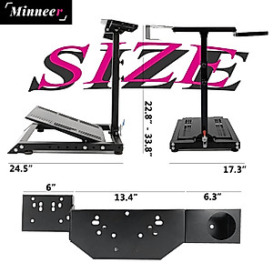 Minneer Racing Wheel Stand with V2 Support Game Support Stand Up Simulation Driving Cockpit for Logitech G29, G27, G25, G920, All Thrustmaster Racing Simulator Wheel Stand Without Wheel and Pedals