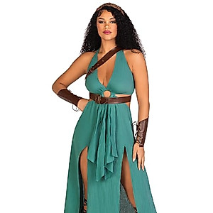 Leg Avenue Women's 4 Piece Warrior Maiden Costume, Green, Small