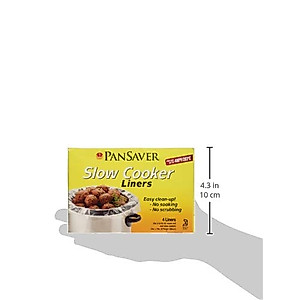 PanSaver Slow Cooker Liners - Disposable Liners for Instant Cleanup with No Scrubbing - Fits 3-6 Quarts, 4 Count