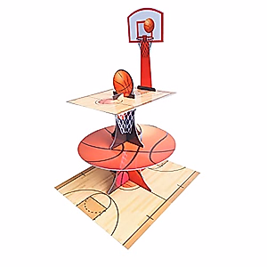 Basketball Theme Party Cake Tower Decorations Basketball Cupcake Stand (Square - Basketball)