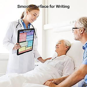 Nursing Clipboard with Storage, Deli Nurse Clipboard Clip Board Folder with 5 Quick Access Cheat Sheets for Nurses, Nursing Students, Doctors, Black