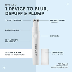 NuFACE FIX Line Smoothing Starter Kit - FDA Cleared Microcurrent Device + Serum Activator for On-The-Go Treatment of Forehead Lines, Crow's Feet, Under Eyes, Smile & Fuller-Looking Lips