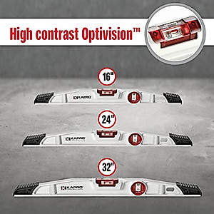 Kapro - 930 SmartCast Professional Level - Cast Mason’s Level - Features Optivision Red Acrylic Vials - VPA Tested - Aluminum - 32 Inch