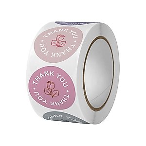 Thank You Label Sticker of 500Pcs, 1Roll, 1Inch Diameter, Gift Package Letters Greeting Card Sealing Label Multicolor 1size