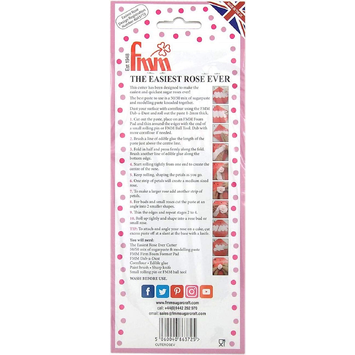 FMM SUGARCRAFT Fondant Icing Cutter-Easiest Rose Ever