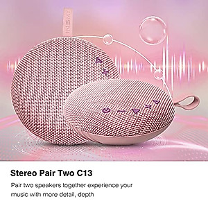 INSMY Waterproof Bluetooth Speakers, IP67 Floatable Portable Wireless Small Shower Speaker, Punchy Bass Loud Sound, Stereo Pairing, 24H Playtime, Hands-Free Clear Call for Beach Kayak Canoe (Pink)