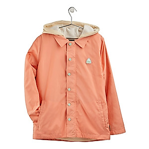 Burton Kids' Ripton Coach Jacket, Pink Dahlia/Creme Brulee Heather, Medium