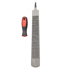 Qlvily 18 Inch Hoof Rasp, Horseshoe File with Rubber Handle, Carbon Steel Farrier File Tool, Suitable for Horse/Goat/Cow/Donkey/Animal Hooves, Strong, Durable