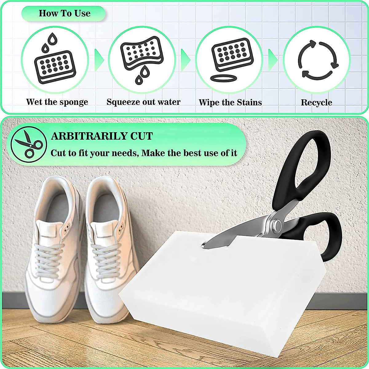 Magic Sponge Eraser, 50Pack Melamine Sponge Foam Bulk Sponge Sheets Cleaning Pads, Multi-Functional Household Cleaning Sponges for Dish, Kitchen, Stove, Bathtub, Sink, Furniture