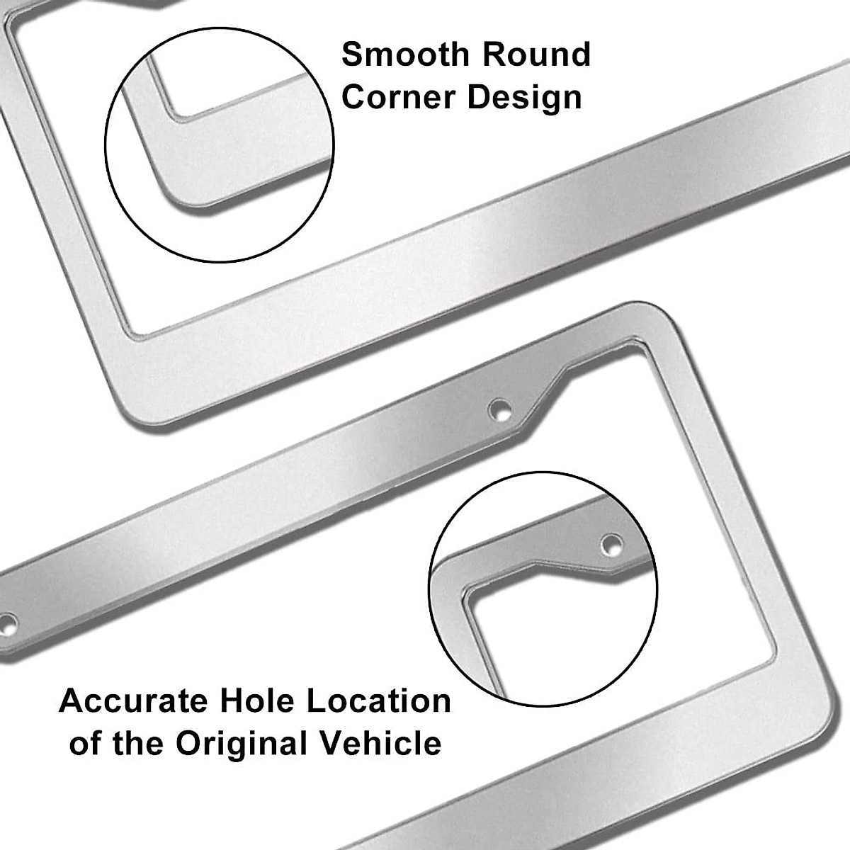 2 Pack Fit Cowboys License Plate Frames, Car Tag License Plate Cover for Cowboys,Silver