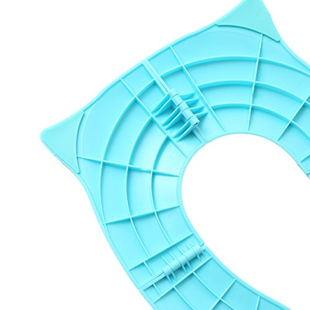 Travel AID Folding Portable Potty Training Toilet Seat Cover Liner, Portable Reusable with Non-Slip Silicone Pads and Carry Bag, for Babies, Toddlers, Kids, Owl Shape (Blue)