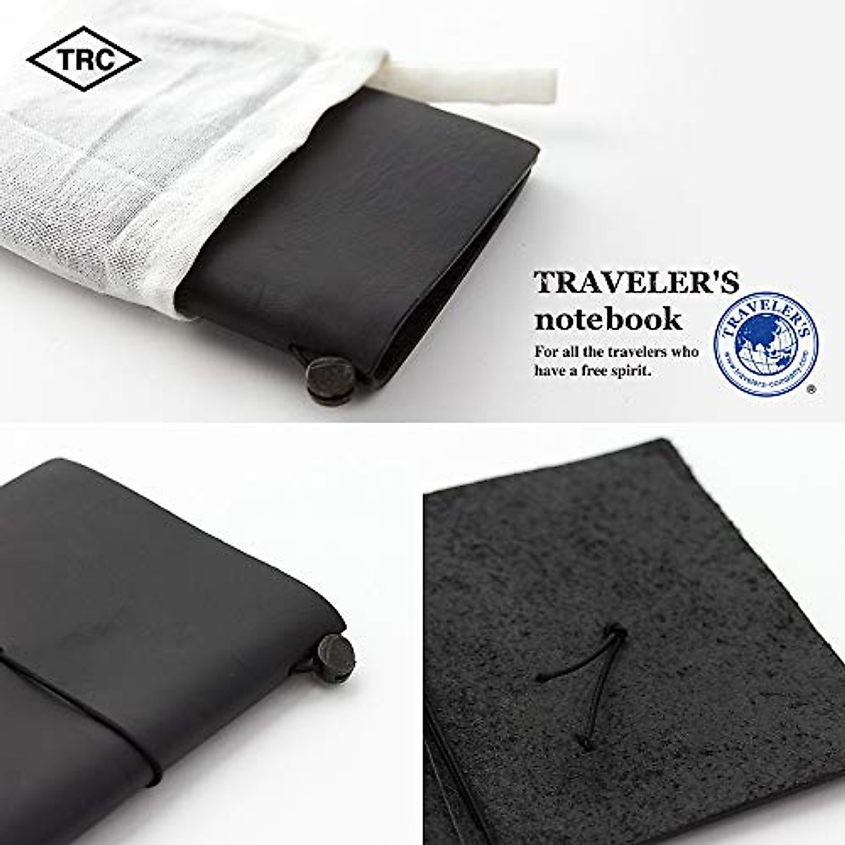 ミドリ(MIDORI) Traveler's Notebook, Passport Size, Black 15026006