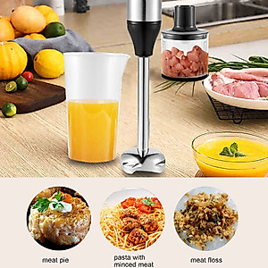 4 In 1 Food Processor Blender,Hand Blender with 500ml Chopper Bowl Handheld Blender Eggbeater for Egg Beating Food Chopping Juicing and Mixing