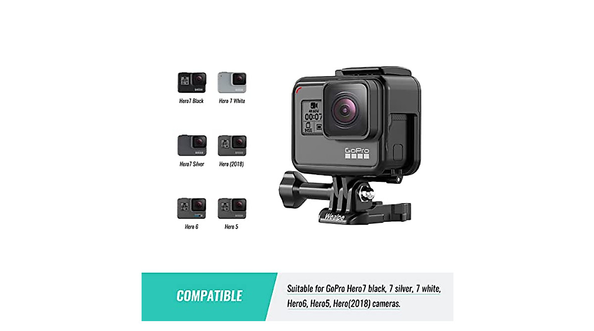 Wealpe GoPro Hero 7/6/5 Frame Mount Case with Lens Cap