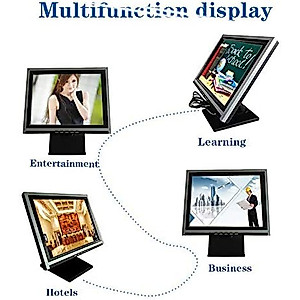 LOYALHEARTDY 17" Touch Screen LED Display Monitor, Cash Register VOD System POS Stand Restaurant VGA LED Touch Screen Monitor HD Touch Screen POS, with ergonomic base, 1280X1024 Maximum Resolution