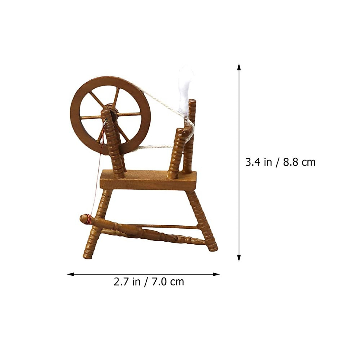 Toddmomy 1: 12 Vintage Sewing Machine Dollhouse Miniature Hand Reeling Machine Wooden Spinning Wheel Mini Dollhouse Furniture Accessories