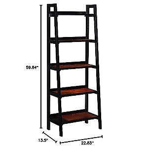 Linon Home Décor Crosby Black Cherry Five Shelf Bookcase