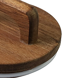 Antrader Wooden Storage Lids,4Pcs 102mm/4 inch Acacia Wooden Storage Canning Ball Jar Lids with Handlle,Wide Mouth Wooden Lids