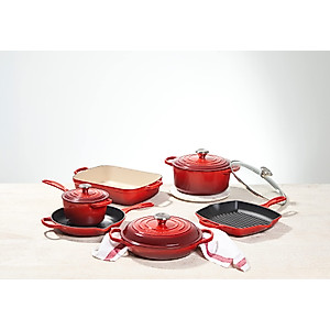 Le Creuset Signature Enameled Cast-Iron Cookware Set, 10-Piece, Cerise
