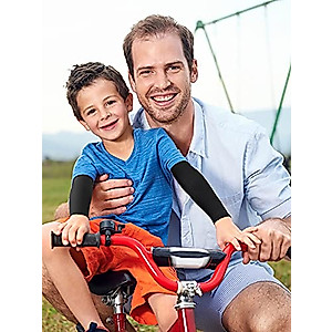 Geyoga 10 Pairs Kids Arm Sleeves Baseball Arm Sleeves Youth UV Protection Anti-slip Ice Silk Covers(White, Purple, Blue, Black, Camouflage,2-４ Years)