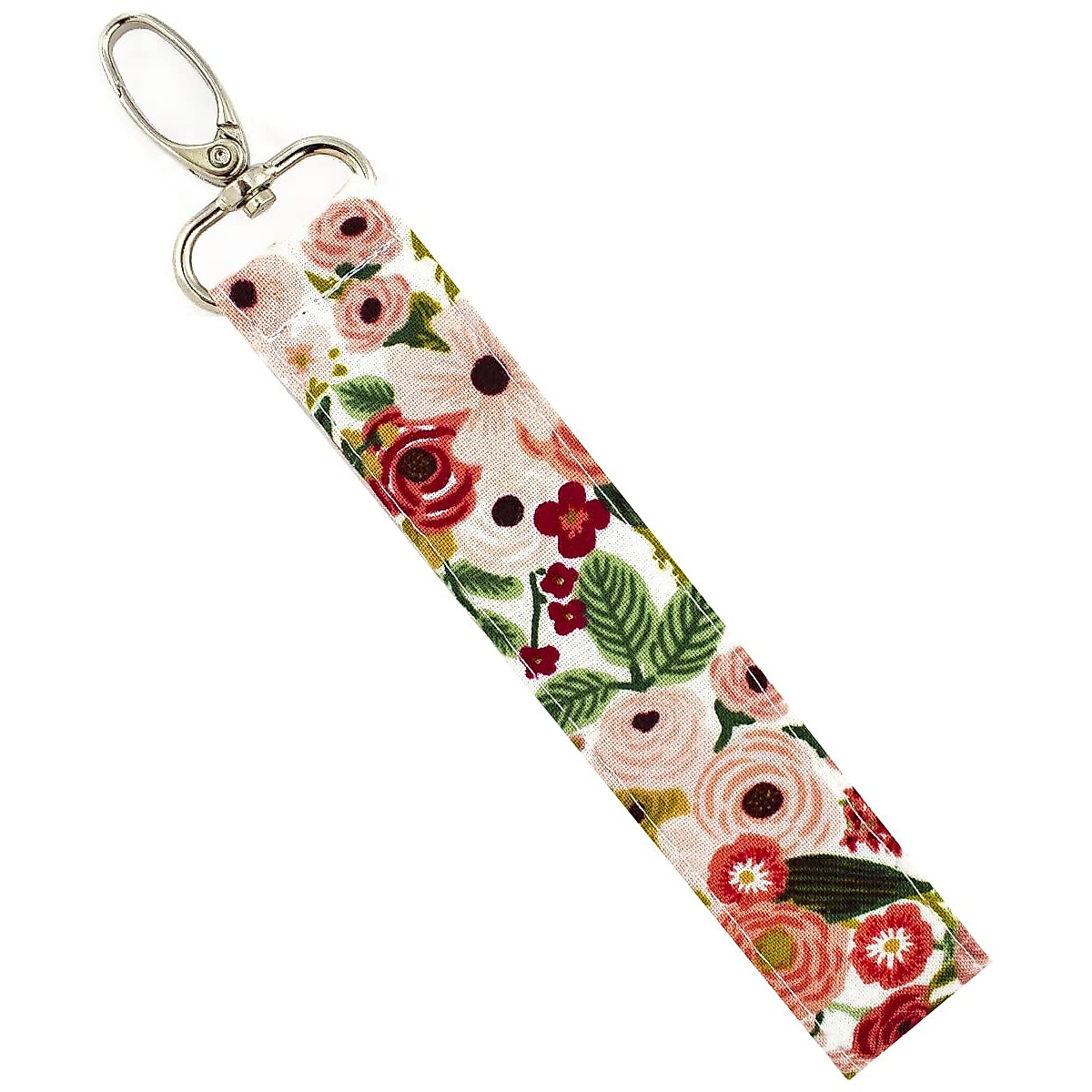 Pink Garden Floral Wristlet Keychain for Women | Pretty Floral Accessories | Key Fob | Wrist Key Chain | Gift for Her
