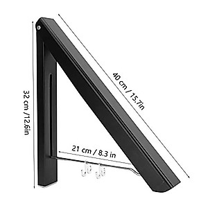 Clothes Drying Rack, 80cm Rod Wall Mounted Dual Bracket Space Aluminum Retractable Folding Drying Rack for Home(silver)